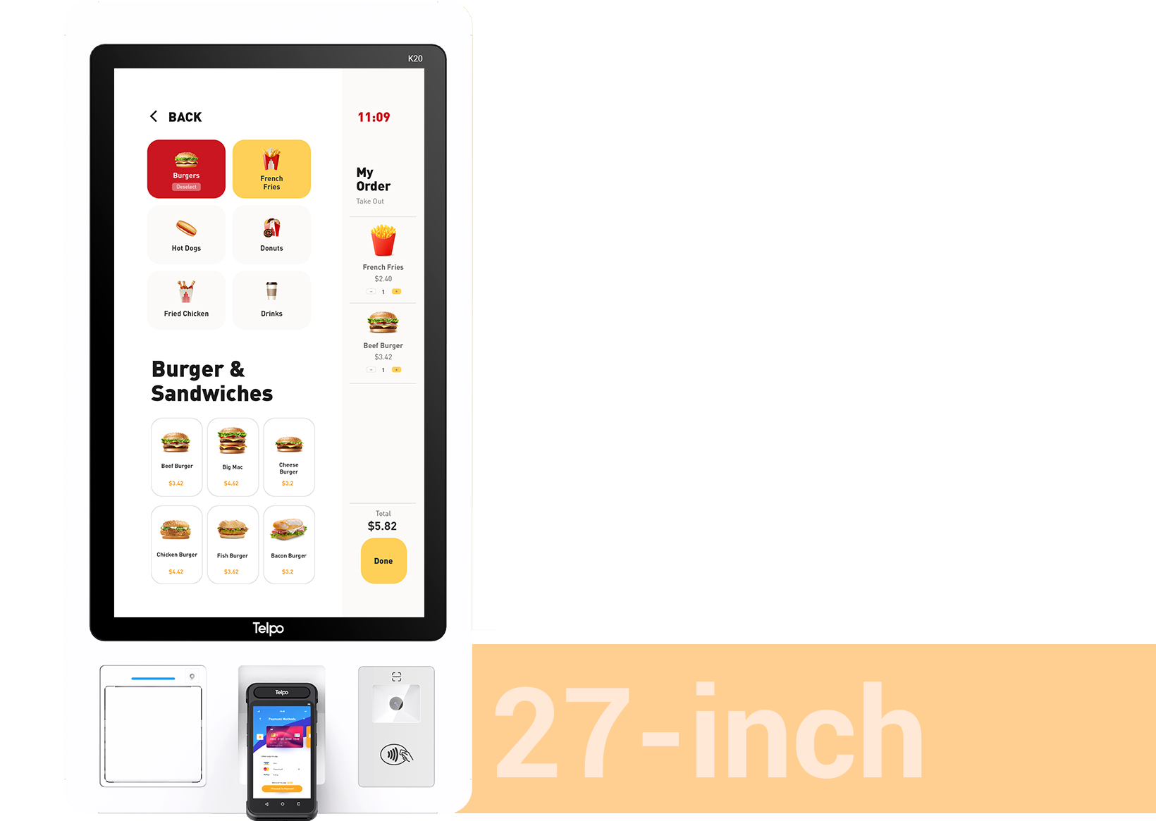 Self Service Ordering Kiosk Machine | Telpo K20